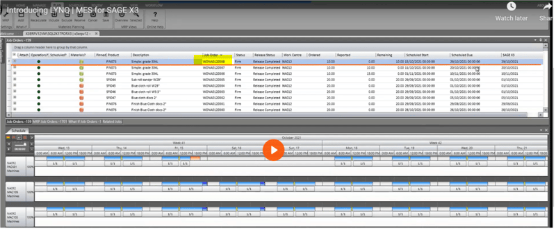 Easy Integration Between Sage X3 and LYNQ for Planning & Scheduling